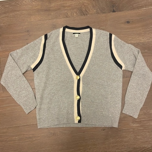 J. Crew | Sweaters | Grey Cashmere Jcrew Cardigan With Gold Buttons ...